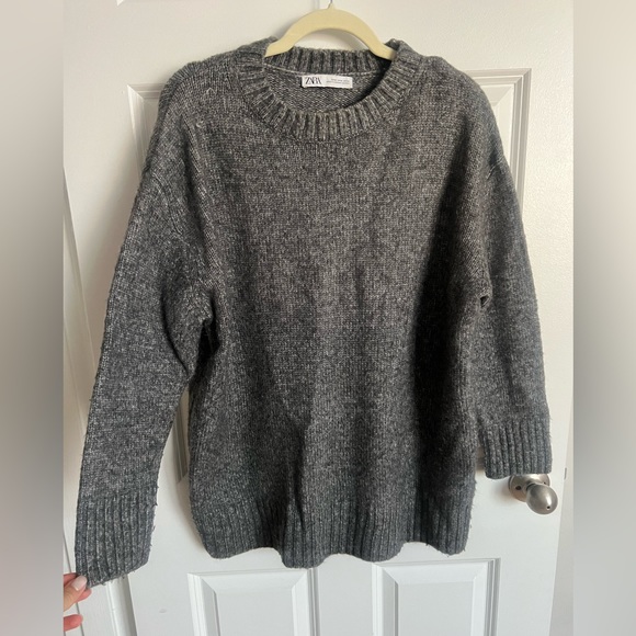 Zara | Sweaters | Zara Grey Oversized Sweater | Poshmark
